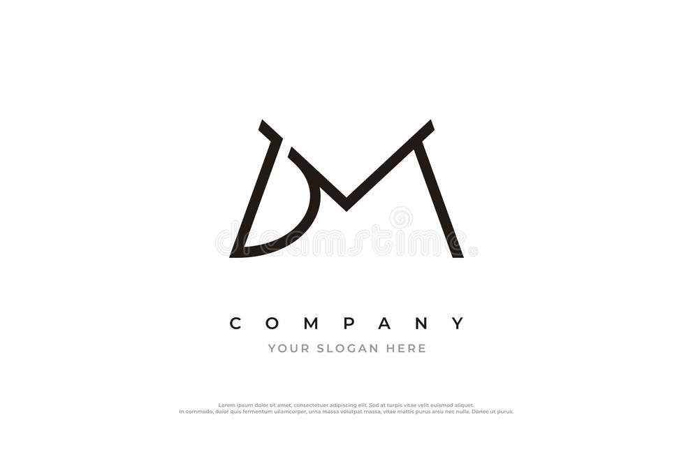 Simple Letter DM Monogram Logo Design Stock Vector - Illustration of ...