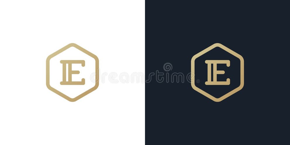 Simple Letter E Monoline Logo Design . Vector Illustration Stock ...