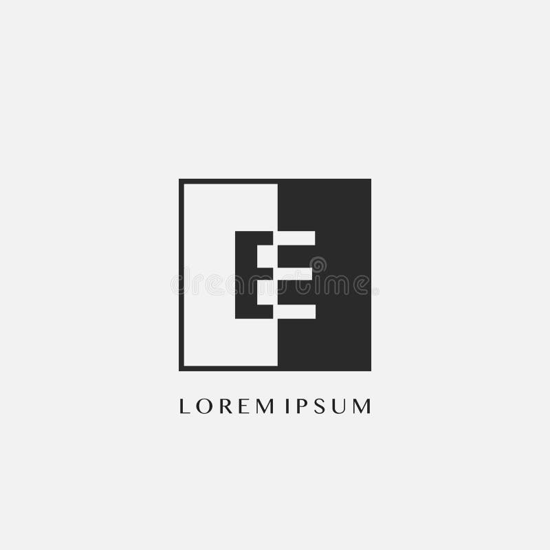 Simple Letter E Square Polygon Geometric Logo Stock Vector ...
