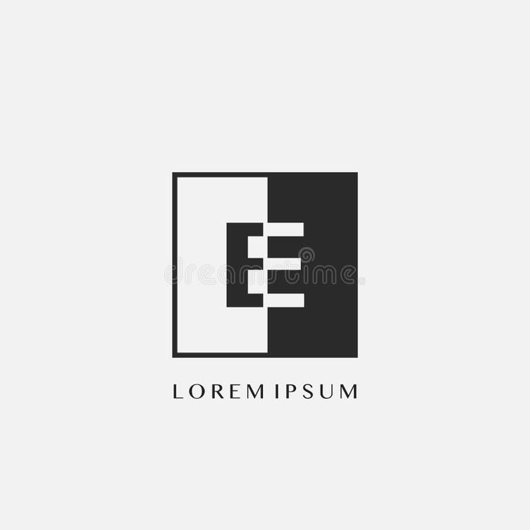 Simple Letter E Square Polygon Geometric Logo Stock Vector ...