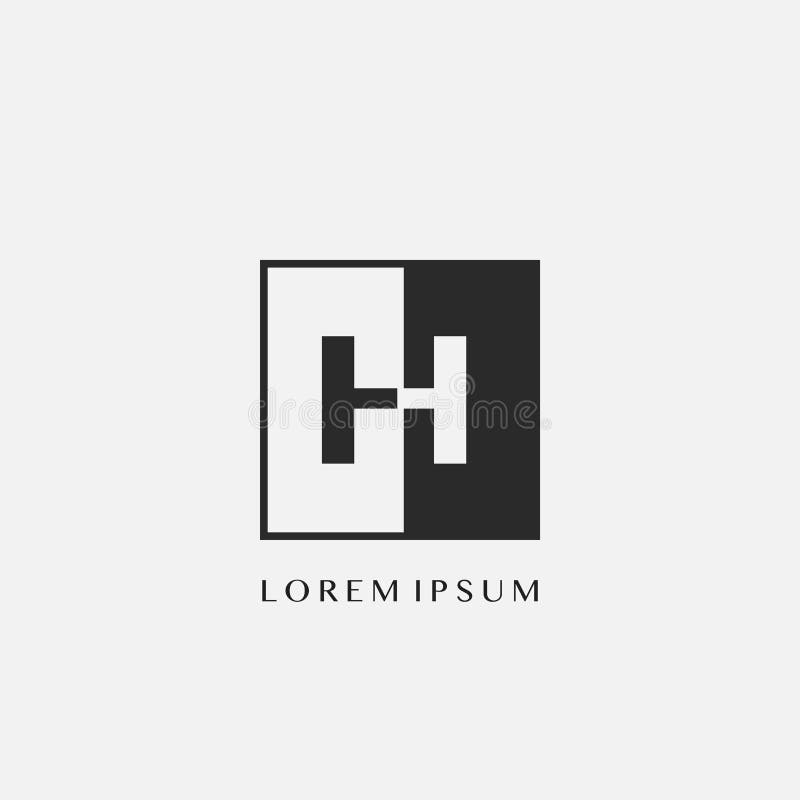 Simple Letter H Square Polygon Geometric Logo Stock Vector ...