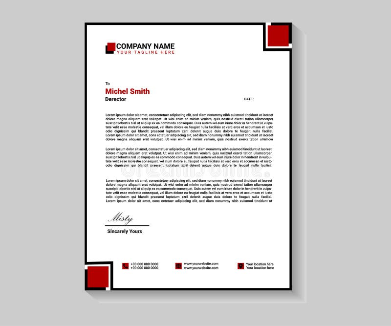 Simple Letter Head design. stock vector. Illustration of abstract ...