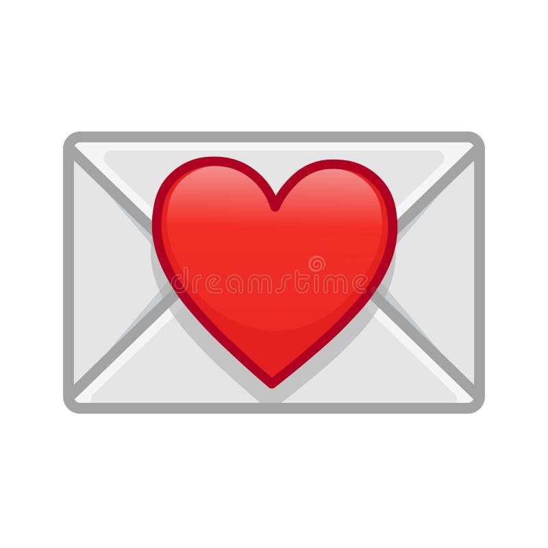 Simple Letter Illustration with Heart Large Size of Emoji Icon Stock ...