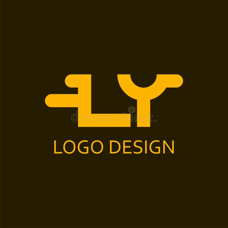 Simple Letter Ly for Logo Design Template Stock Illustration ...