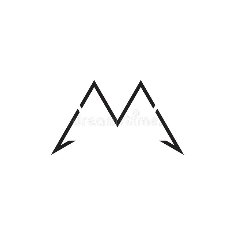 Simple Letter M Thin Line Arrow Logo Vector Stock Vector - Illustration ...