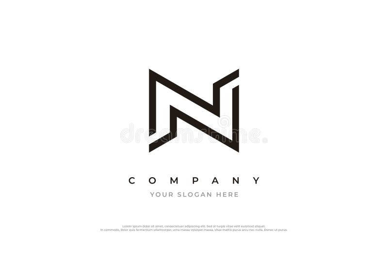 Simple Letter N Logo Design Stock Vector - Illustration of template ...