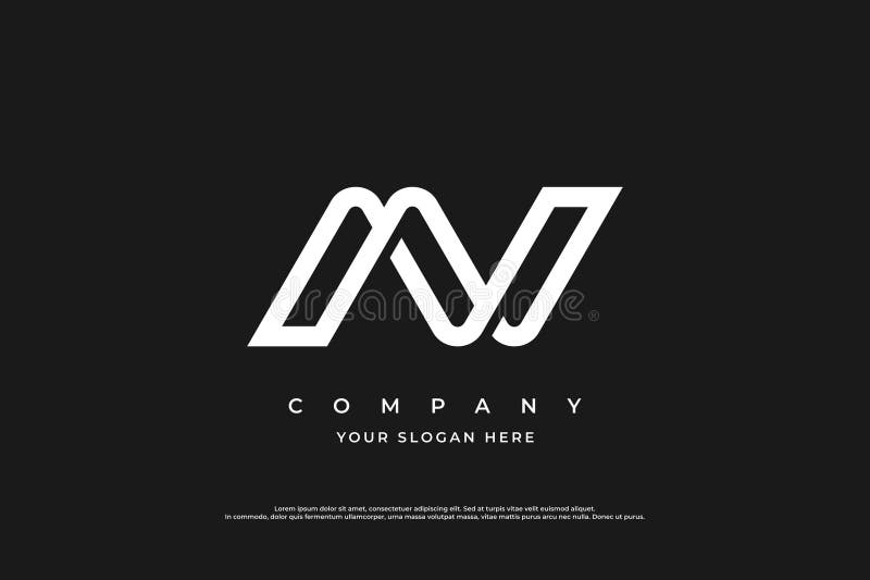 Simple Letter N or NN Logo Design Stock Vector - Illustration of font ...