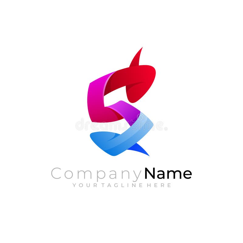 Simple Letter S Logo with 3d Design Combination Stock Illustration ...