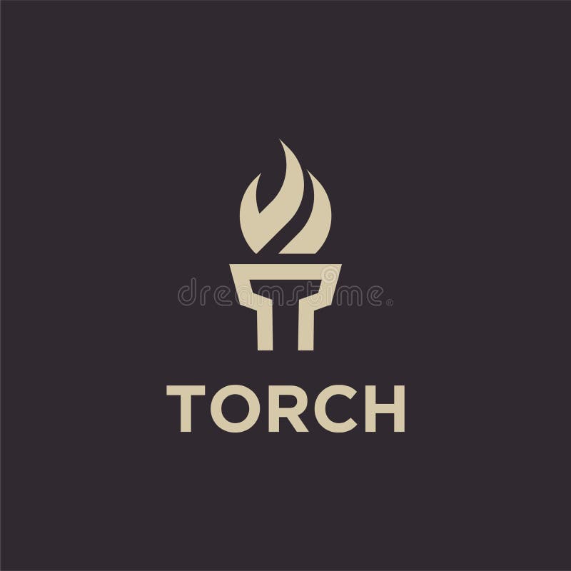 Simple Letter Stack Abstract Shield Torch Black Outline Line Set ...