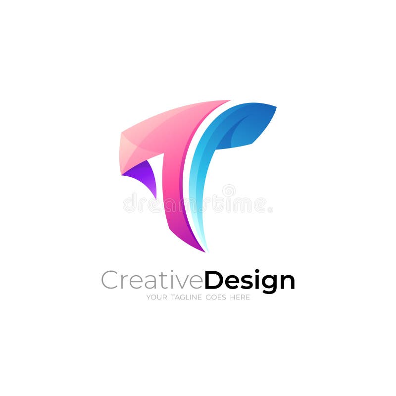 Simple Letter T Logo Colorful, Company Logo Template Stock Vector ...