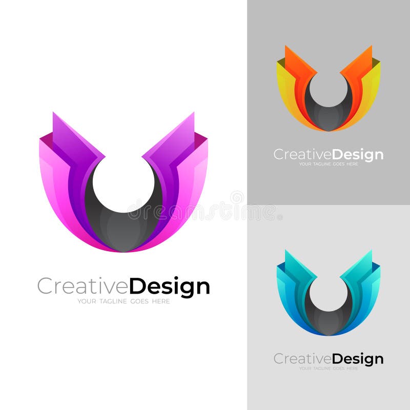 Simple Letter U Logo Colorful Design Vector Stock Vector - Illustration ...
