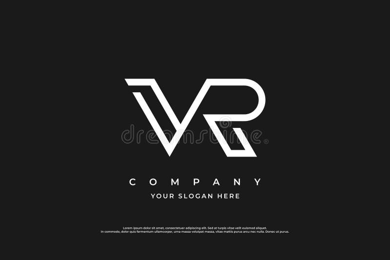 Simple Letter VR Logo Design Stock Vector - Illustration of graphic ...