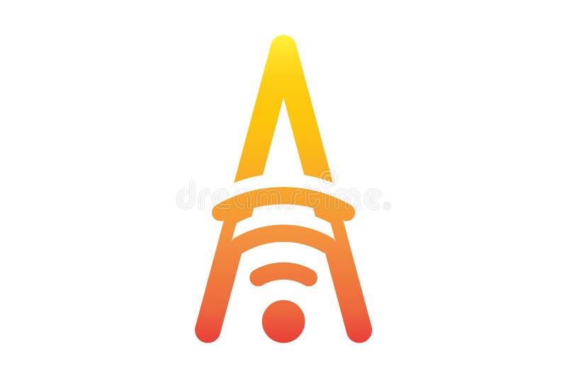 Simple letter a wifi logo stock vector. Illustration of orange - 232138578
