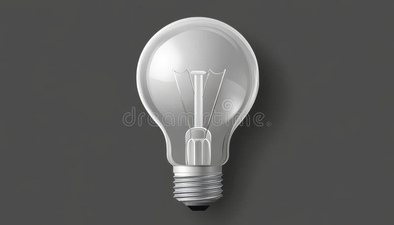 Simple Light Bulb Design on Gray Background Representing Illumination ...