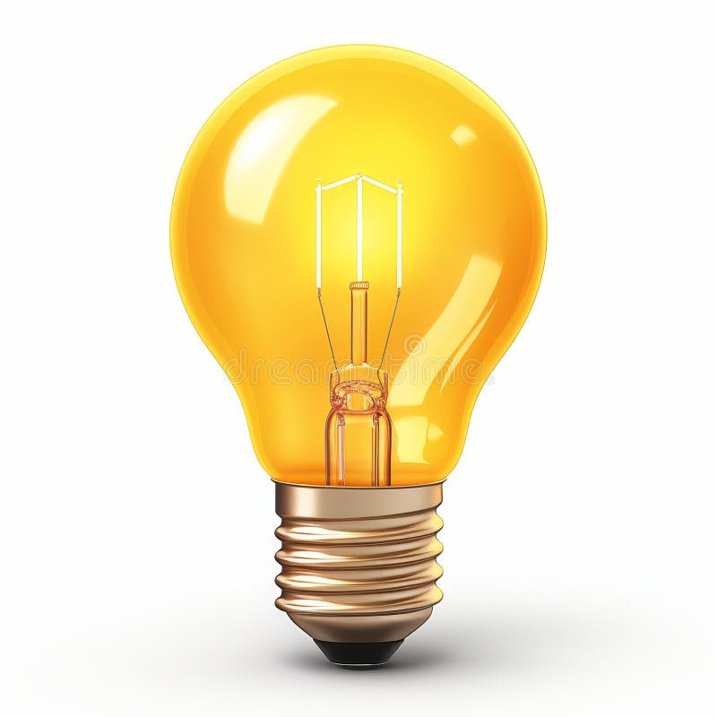 Simple Light Bulb Icon on a Clean White Background, Ai Generated Stock ...