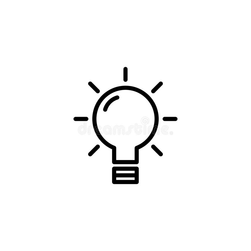 Bulb Icon. Light Icon. Idea, Inspiration, Glow Icon. 1 Outline Colour ...