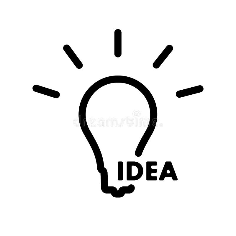 A Simple Light Bulb Icon Showing the Idea Stock Vector - Illustration ...