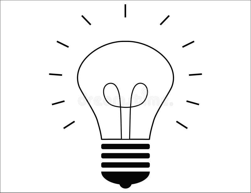 Simple Light Bulb Icon. Vector Illustration Stock Vector - Illustration ...