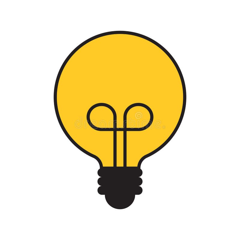 Simple Light Bulb Icon. Vector Illustration Stock Vector - Illustration ...