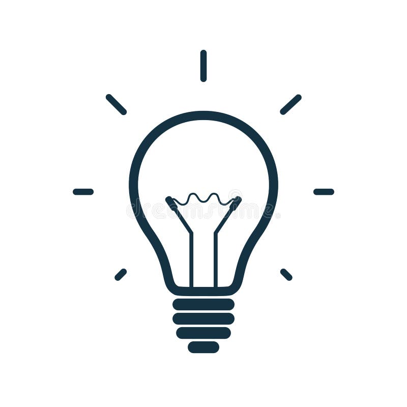 Simple Light Bulb Icon. Vector Illustration Stock Vector - Illustration ...