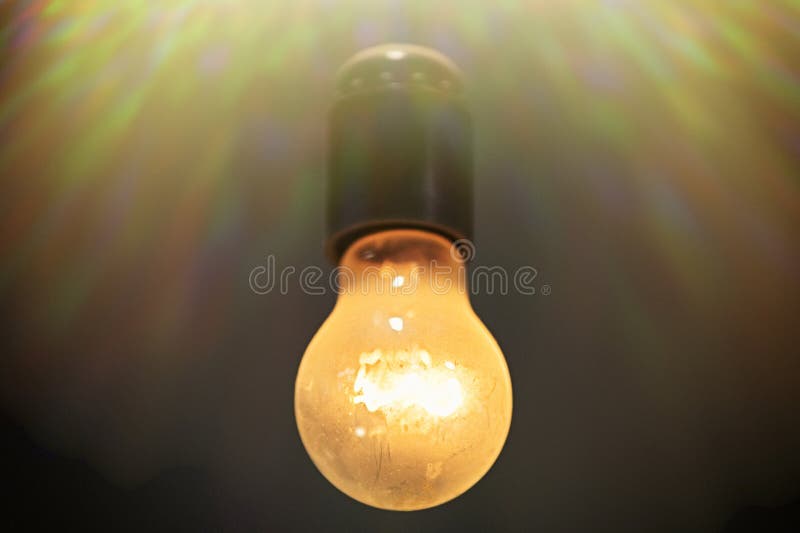 A Bulb without a Lampshade Hanging on a Wire Stock Photo - Image of ...