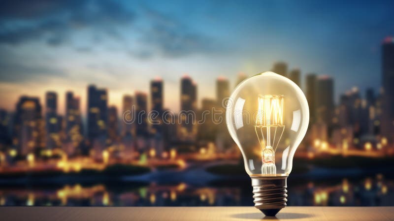 A Simple Light Bulb on a Table Stock Image - Image of table, electric ...