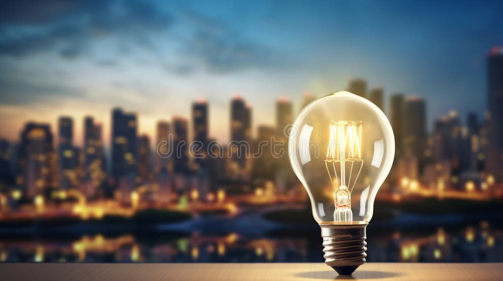 A Simple Light Bulb on a Table Stock Image - Image of table, electric ...
