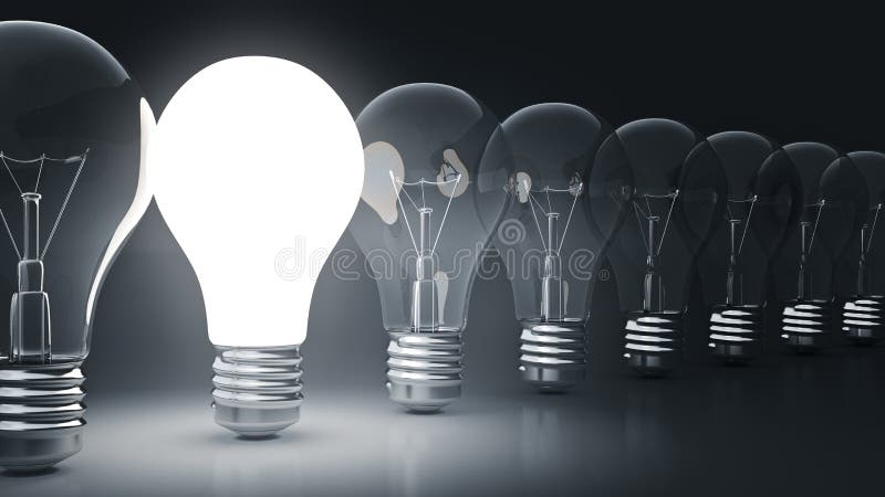 Simple light bulbs. stock illustration. Illustration of illumination ...
