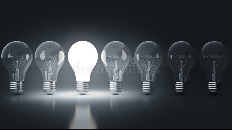 Simple light bulbs. stock illustration. Illustration of illuminated ...