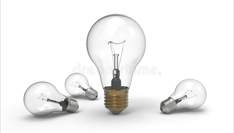 Simple Light Bulbs Groups Creativity Isolated On Background Stock ...