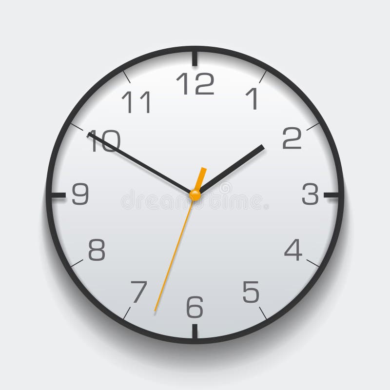 Simple Light Clock in Realistic Flat Style, with Arrow and Numbers ...