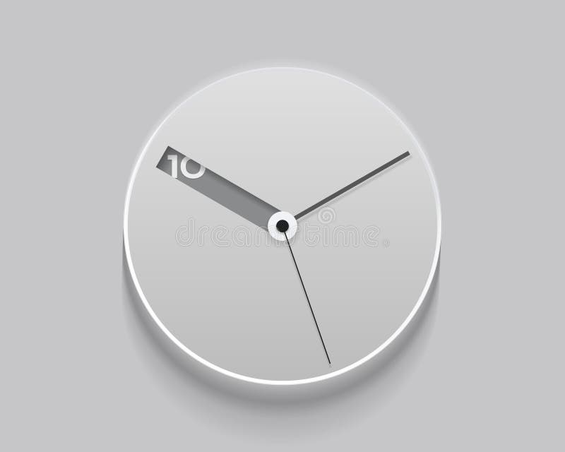 Simple Light Creative Clock in Realistic Flat Style, with Arrow and ...