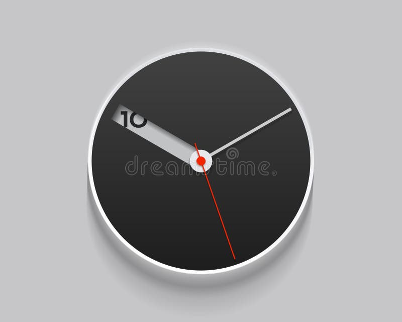 Simple Light Creative Clock in Realistic Flat Style, with Arrow and ...