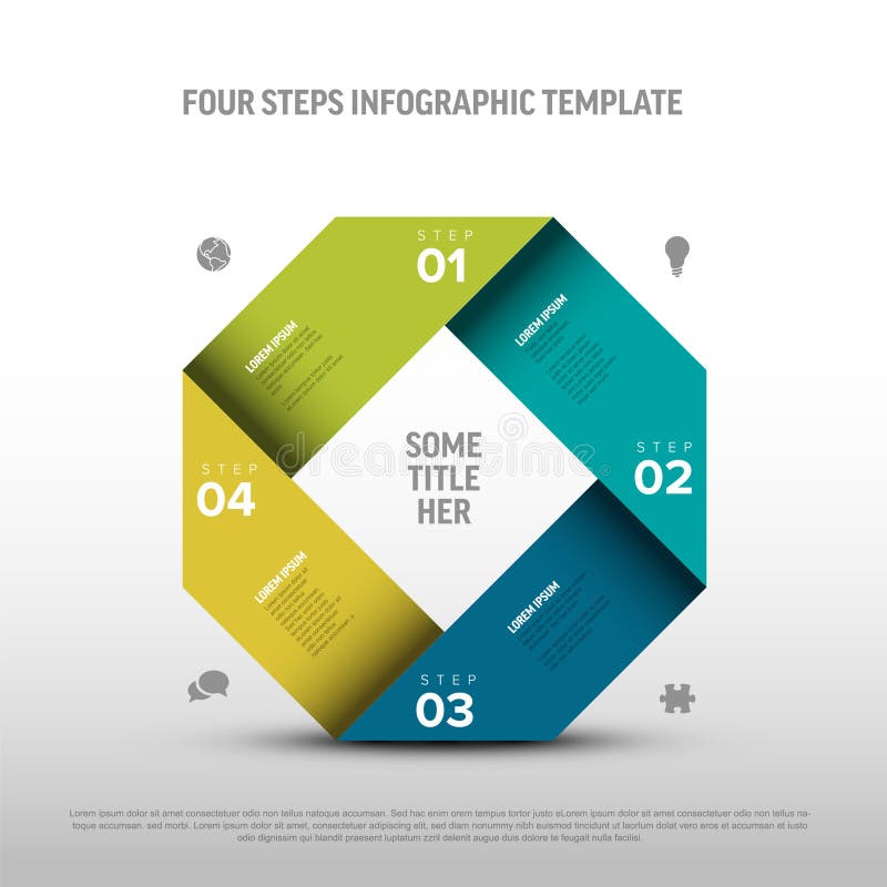 Simple Light Infographic Green Cycle with Four Steps Stock Vector ...