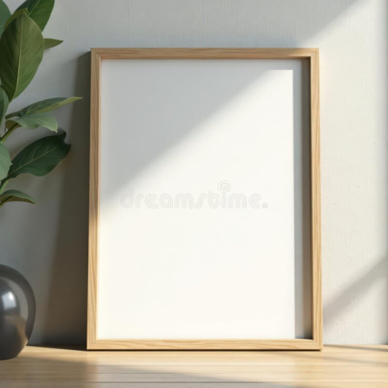 Simple Light Oak Frame, Pure White Background, Border, Rustic ...
