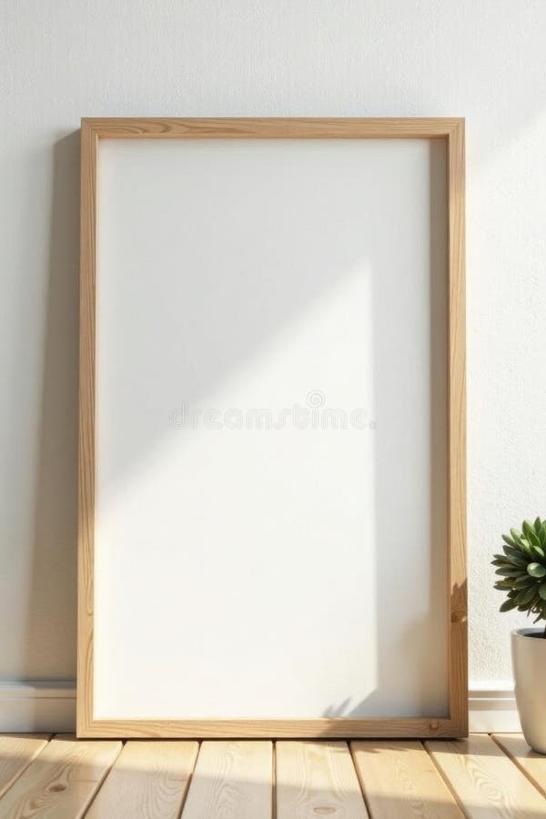Simple Light Oak Frame, Sharp Focus, Pure White, Image, Isolated Stock ...