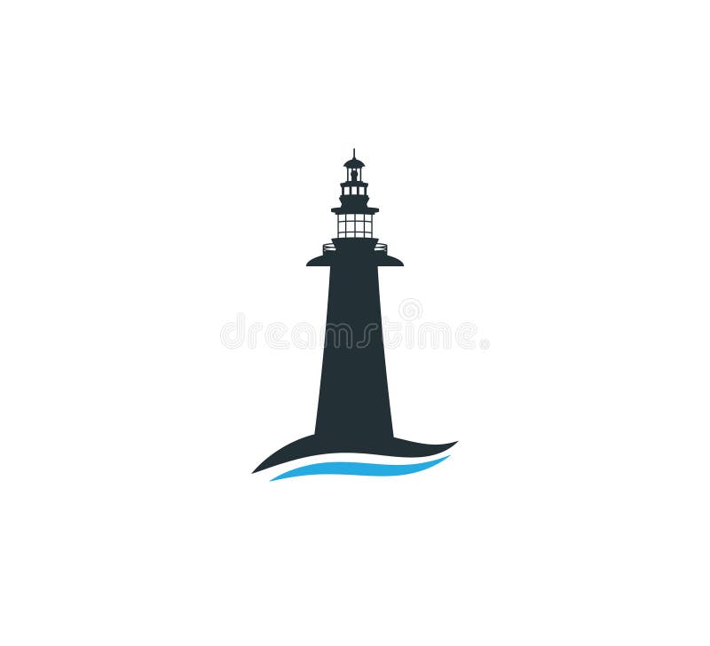 Simple Red Lighthouse Inside a Shield Vector Logo Design Stock Vector ...
