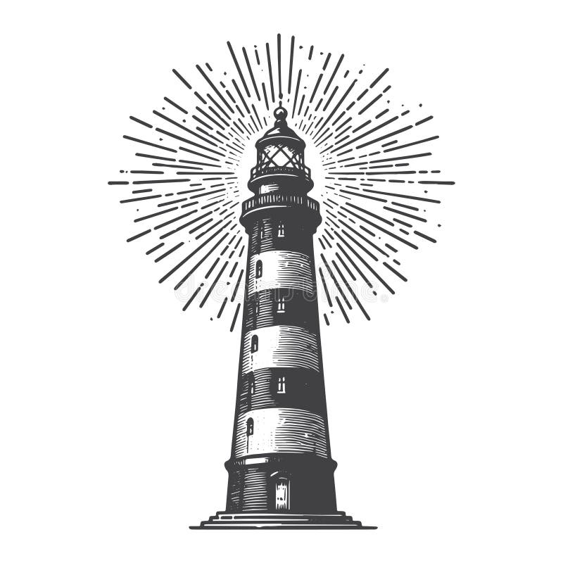 Lighthouse Front View Icon Vintage Retro Logo Illustration Vector ...
