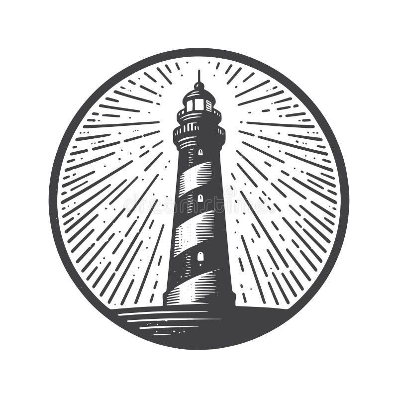Lighthouse Front View Icon Vintage Retro Logo Illustration Vector ...