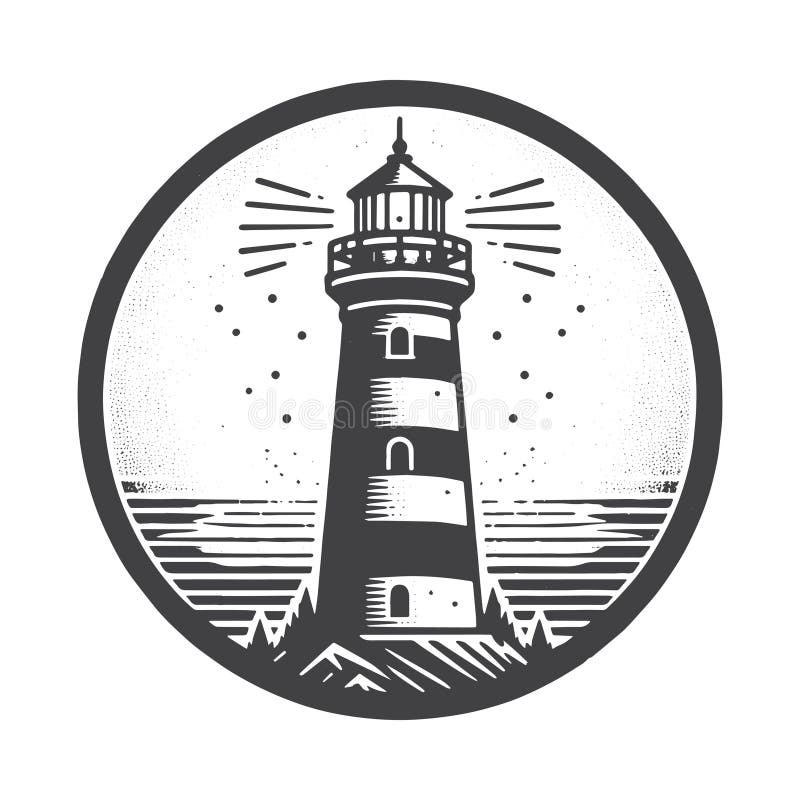 Lighthouse Front View Icon Vintage Retro Logo Illustration Vector ...