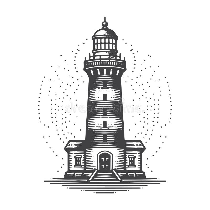Lighthouse Front View Icon Vintage Retro Logo Illustration Vector ...