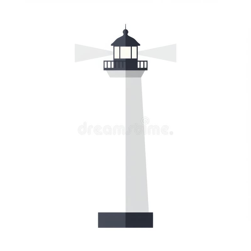 Simple Lighthouse Illustration with White Background Stock Illustration ...