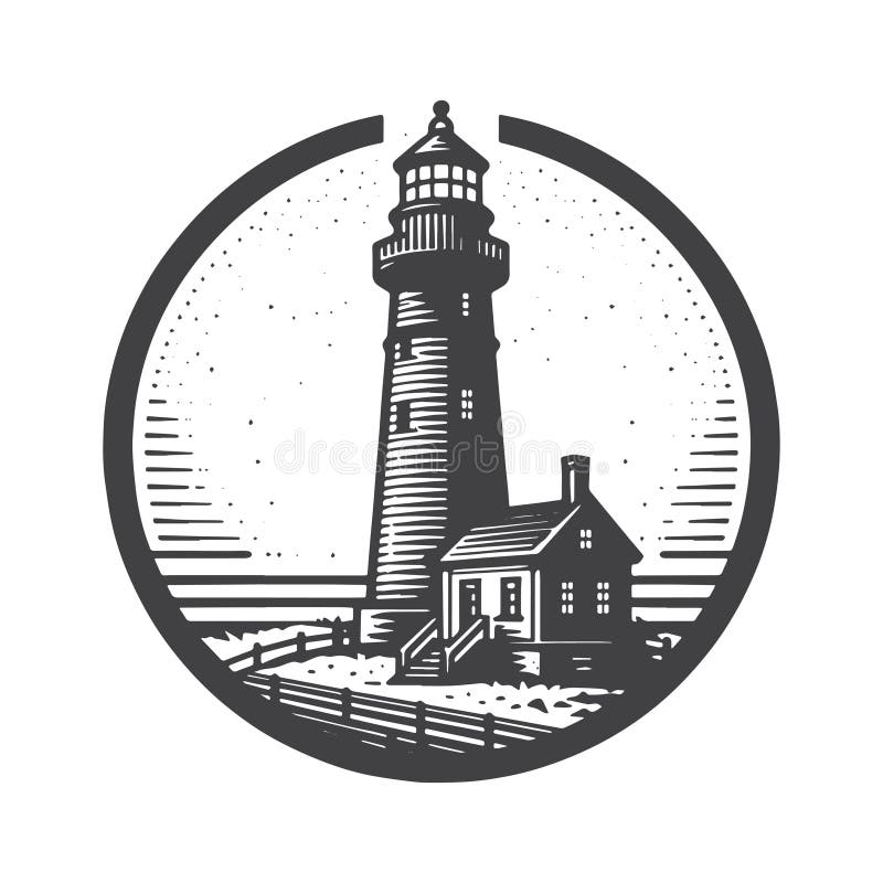 Lighthouse Side View Icon Vintage Retro Logo Illustration Vector Design ...