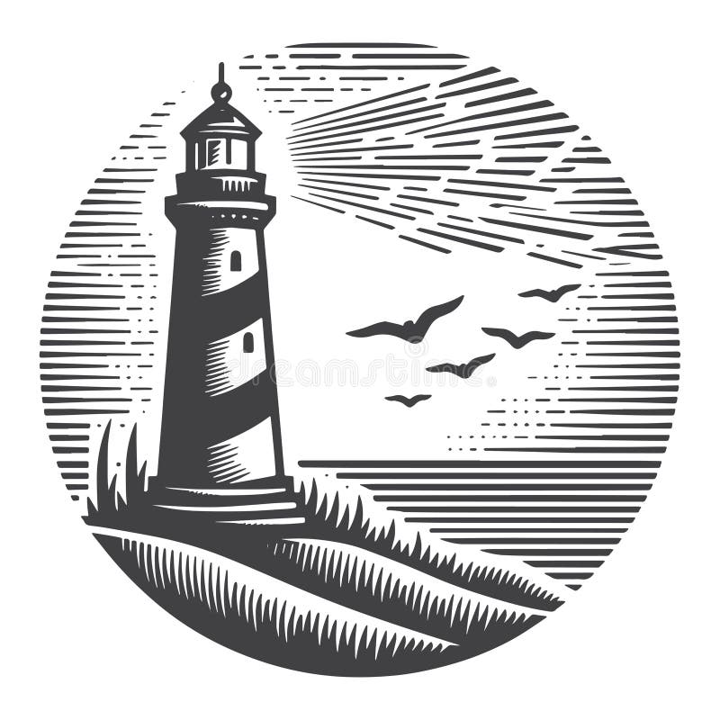 Lighthouse Side View Icon Vintage Retro Logo Vector Illustration Design ...