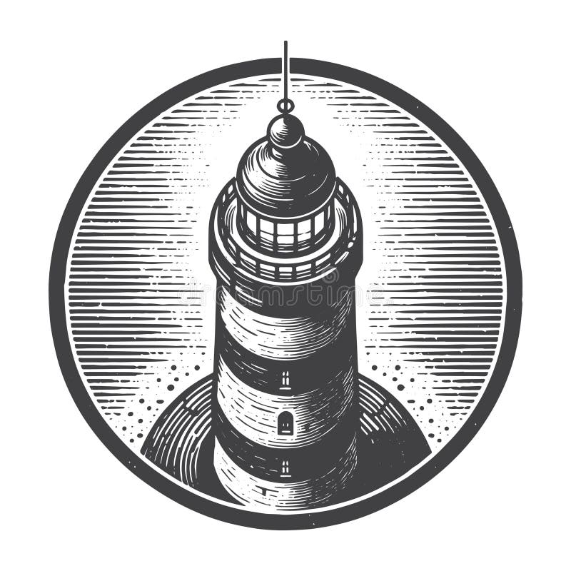 Lighthouse Top View Icon Vintage Retro Logo Illustration Vector Design ...