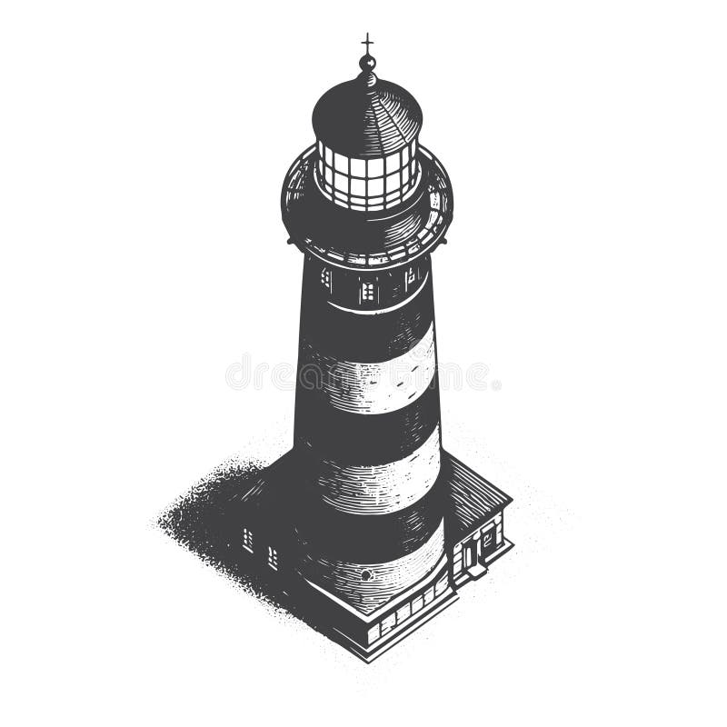 Simple Lighthouse Top View Vector Vintage Retro Logo Illustration ...