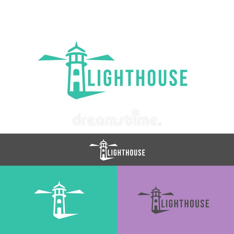 Simple Lighthouse Tower Logo Design Stock Vector - Illustration of ...