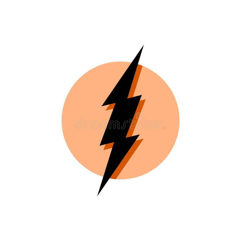 Simple lightning bolt icon stock vector. Illustration of thunderbolt ...