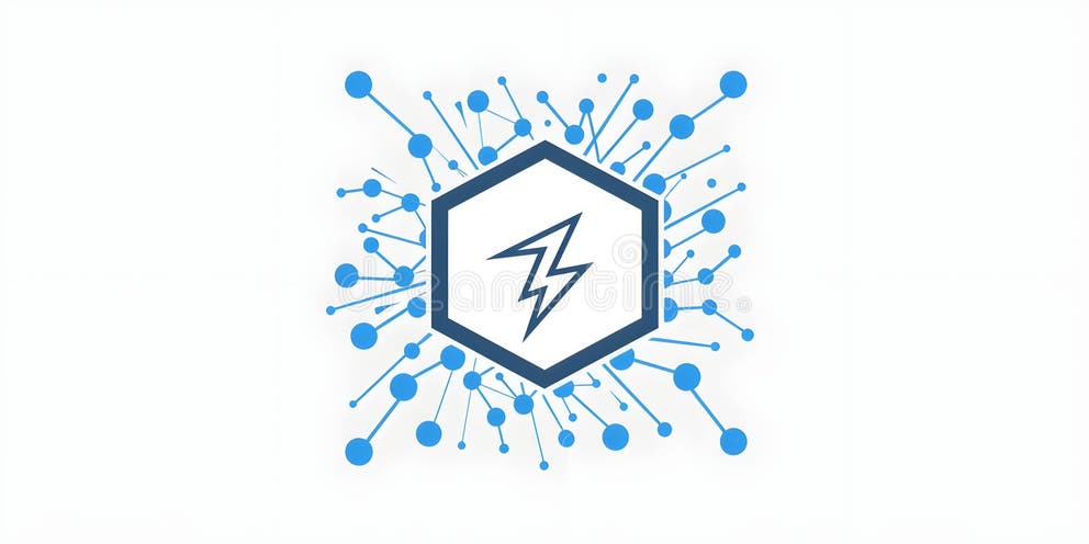 Simple Lightning Icon in Line Drawing Style Generative AI Stock ...