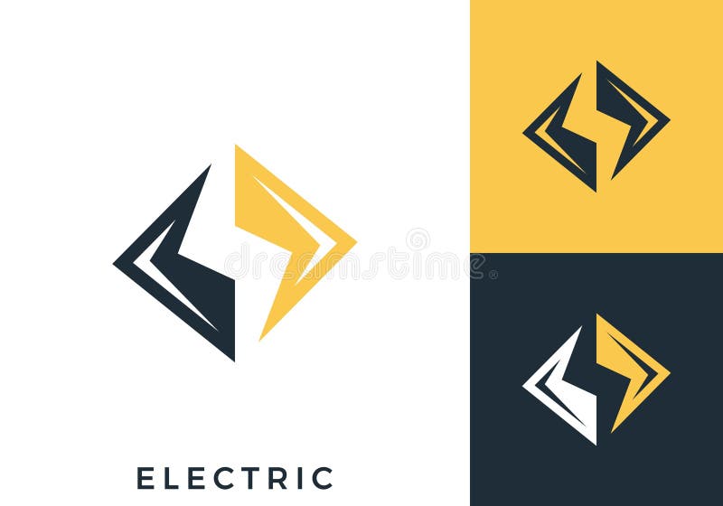 Simple Lightning Power Energy Logo Vector Design Stock Vector ...